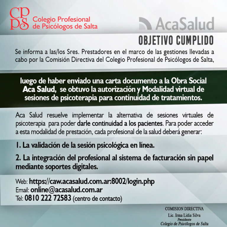 Actualización de Valores ACA SALUD – CPPS